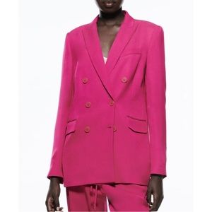 Zara | Jackets & Coats | Zara Pink Blazer Set | Poshmark